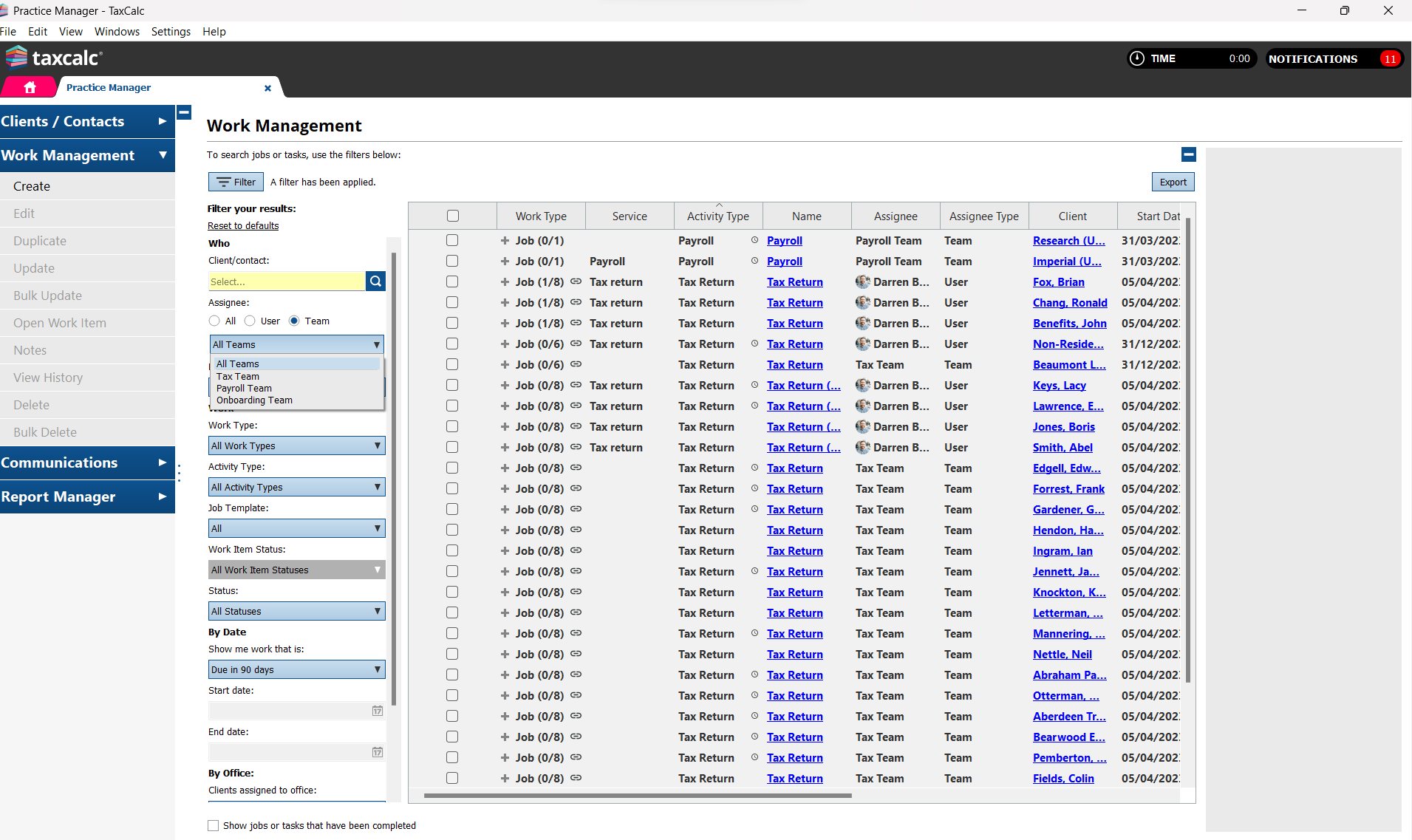 Filtering by Team, Offices or Roles in Work Management and Dashboard ...